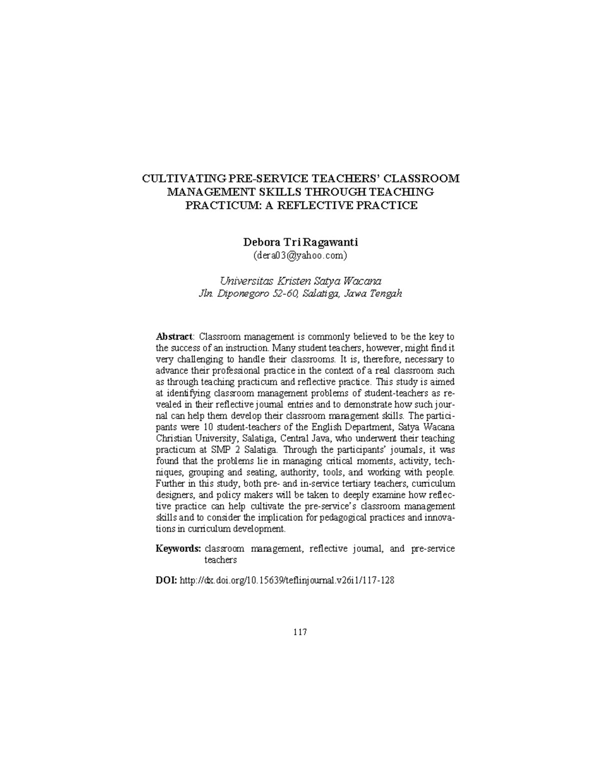 Cultivating PRE Service Teachers Classroom Management Skills Through