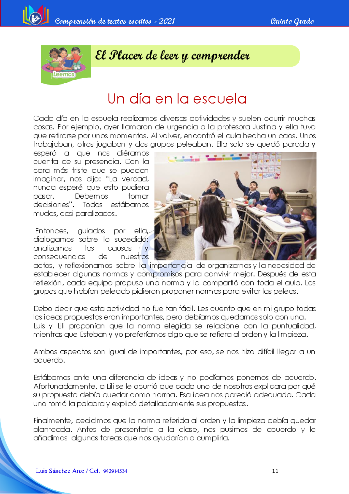 1-Un dia en la escuela - EDUCACION - Un día en la escuela Cada día en ...