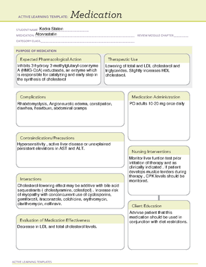 MDC 3 - SIM LAB Medication Template - Medication Template Medication ...