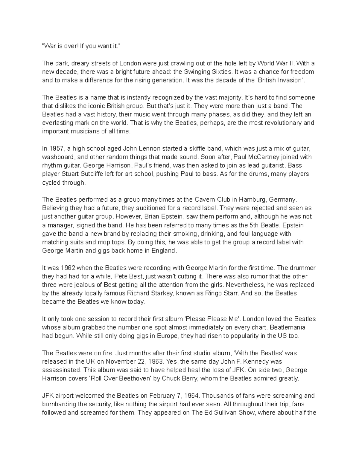 The Beatles Journey Essay On The Most Important Rock Group Of All Time the-beatles-journey-essay-on-the-most-important-rock-group-of-all-time