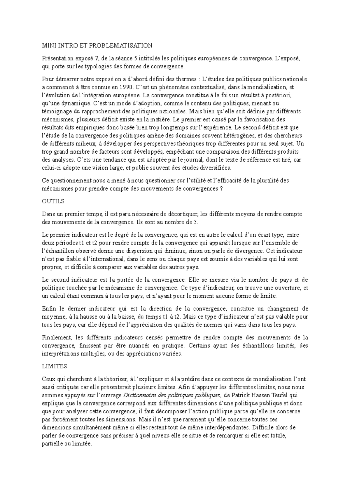 PPI Exposé résumé 7 - MINI INTRO ET PROBLEMATISATION Présentation ...