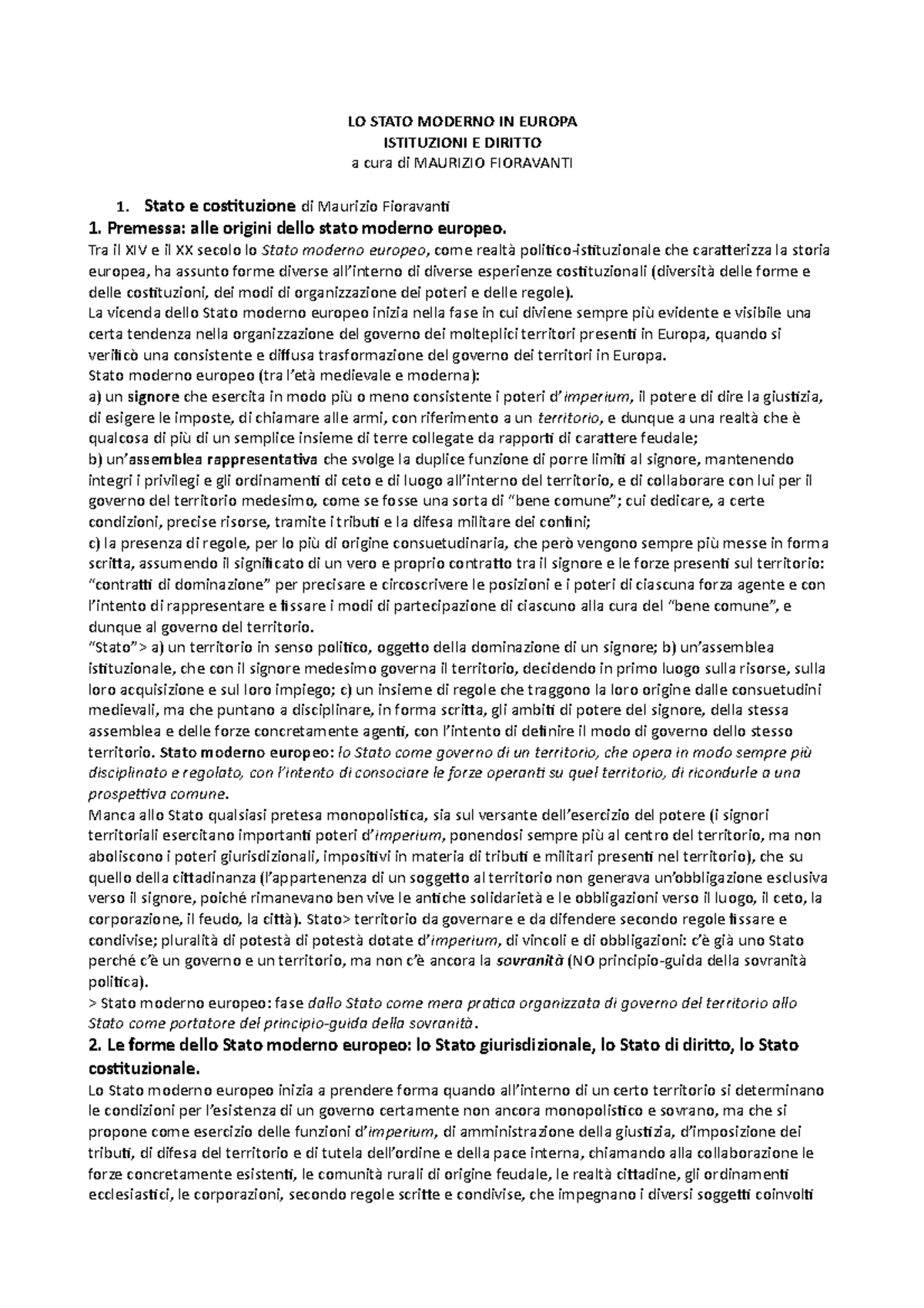 Lo stato moderno in Europa. Istituzioni e diritto - M. Fioravanti - LO ...