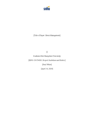 IDS-150 Module Seven Assignment - IDS 150 Project Template Part One: Sustainable Practices ...