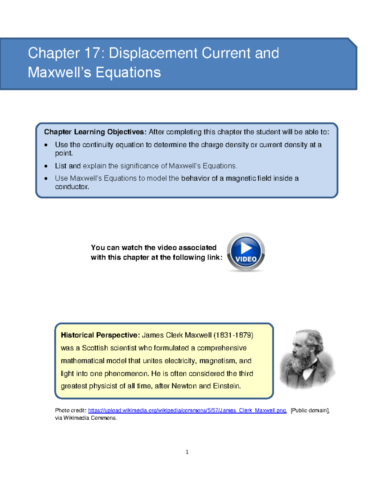 17 Displacement Current And Maxwells Equations Chapter 17