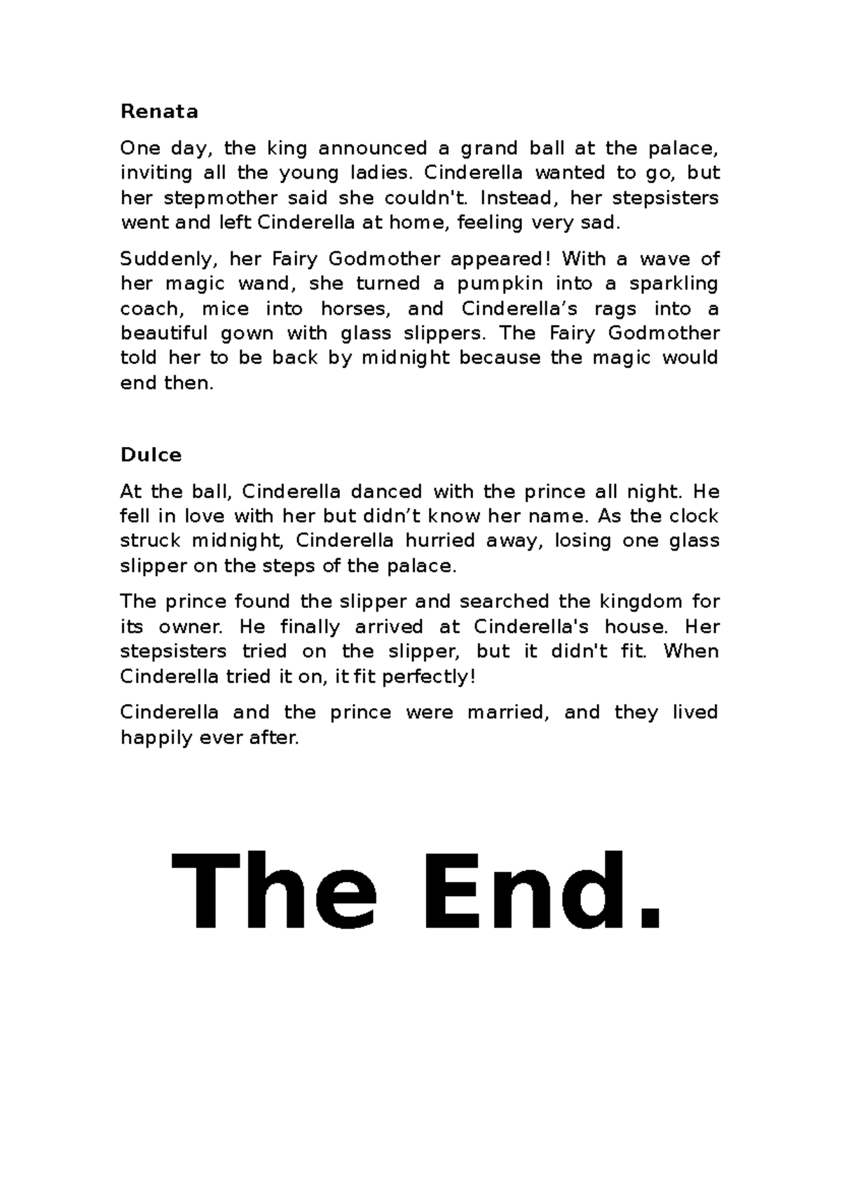 Cinderella Reading 2024 - Renata One day, the king announced a grand ...