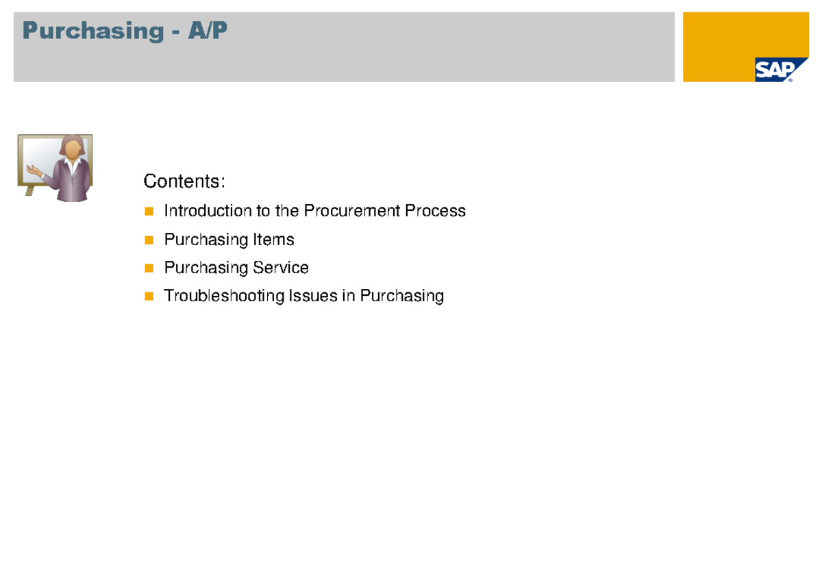 Purchasing-AP-Draft - none - Contents: Introduction to the Procurement ...