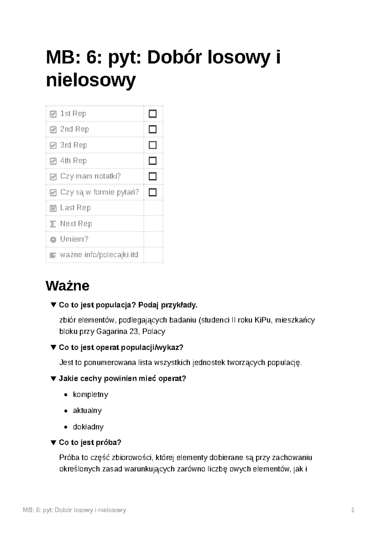 MB 6 pyt Dobr losowy i nielosowy - MB: 6: pyt: Dobór losowy i nielosowy ...