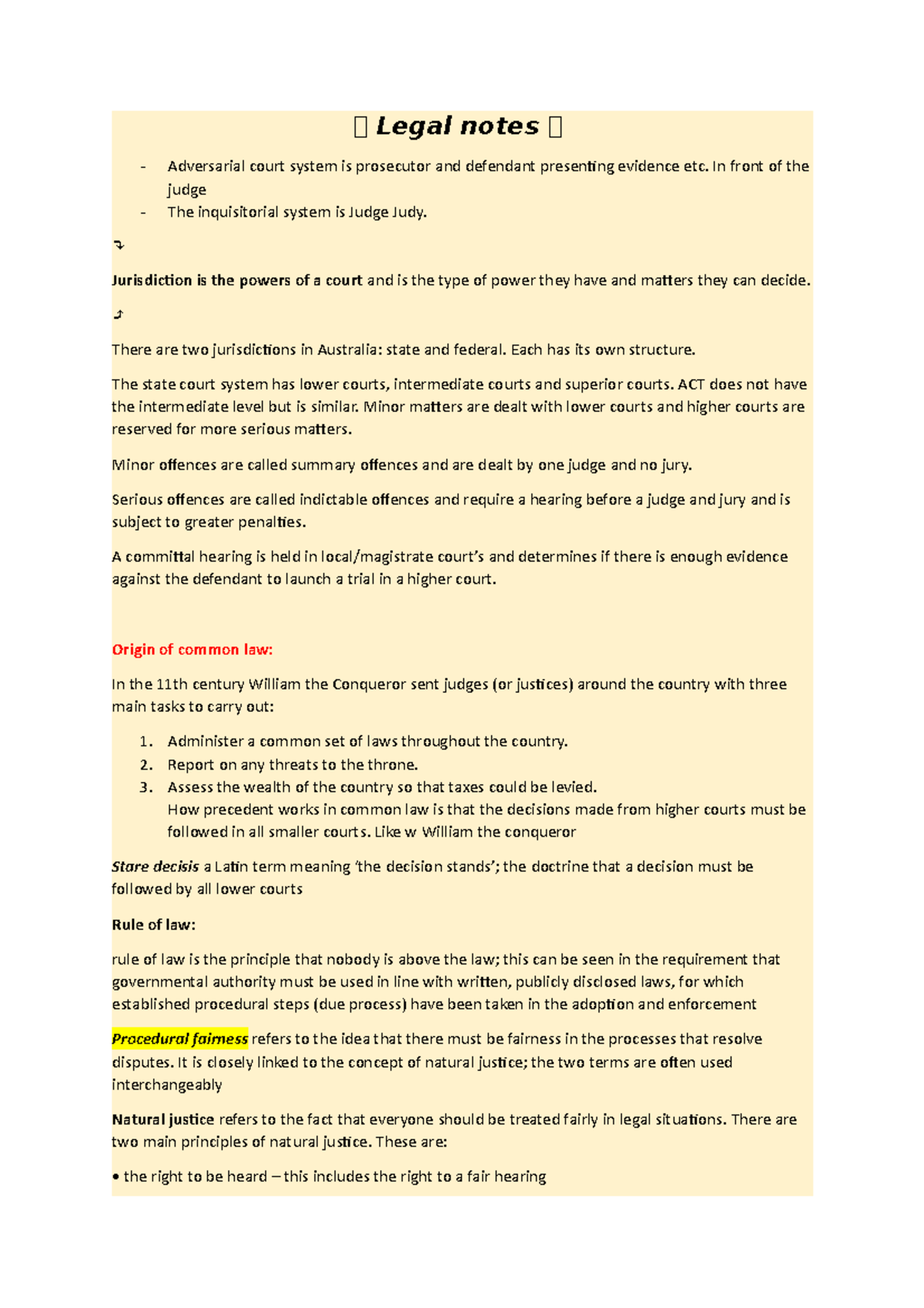 -legal notes- leena - 🌠 Legal notes 🌠 Adversarial court system is ...