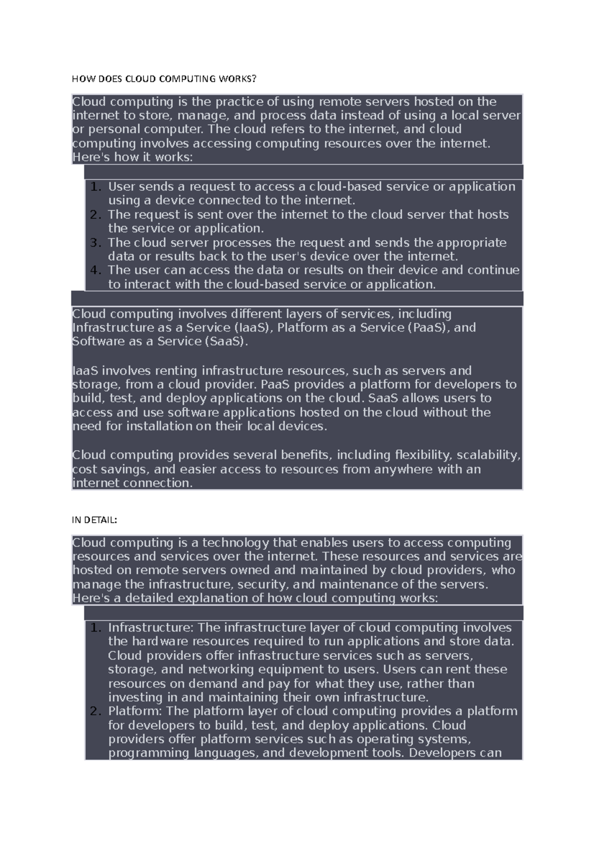 How Cloud Computing Works How Does Cloud Computing Works Cloud
