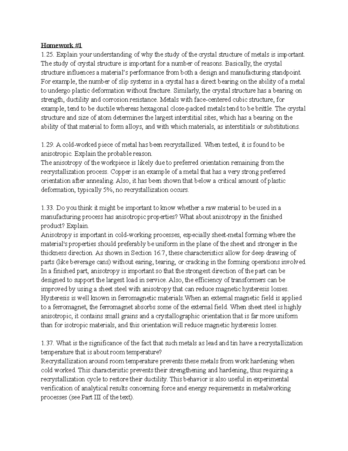 Homework solutions to study - Homework # Explain your understanding of ...