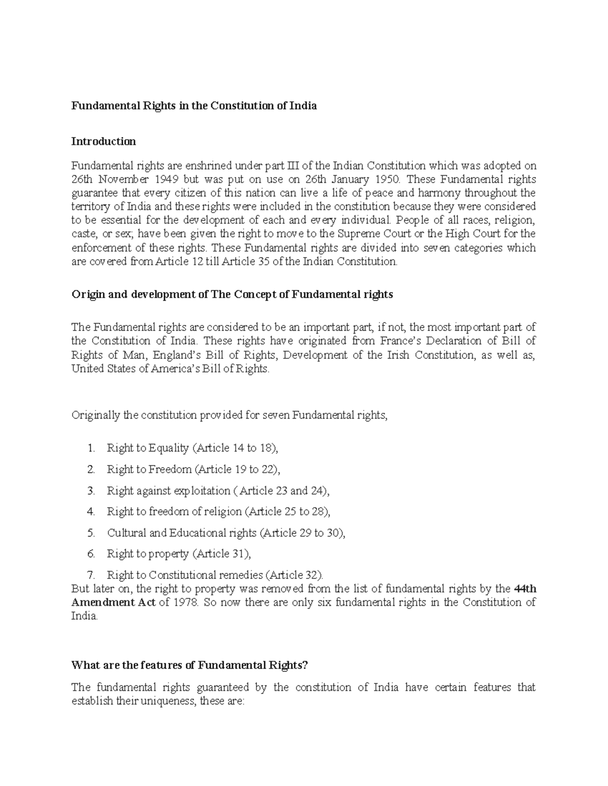 Fundamental Rights in the Constitution of India - Fundamental Rights in ...