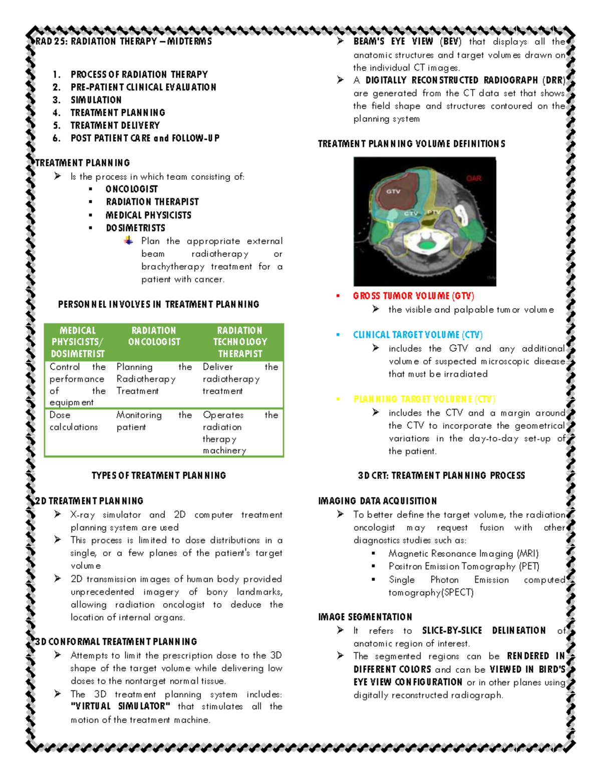 Radiation- Therapy- Midterms - RAD 25: RADIATION THERAPY – MIDTERMS 1 ...