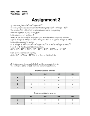 CS 611 Hw2 - aadada - CS 611 Theory of Computation Assignment # Answer the following: a. Prove ...