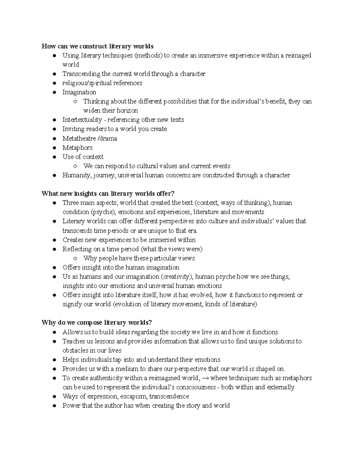 Literary Worlds - Module 1 - How can we construct literary worlds Using ...
