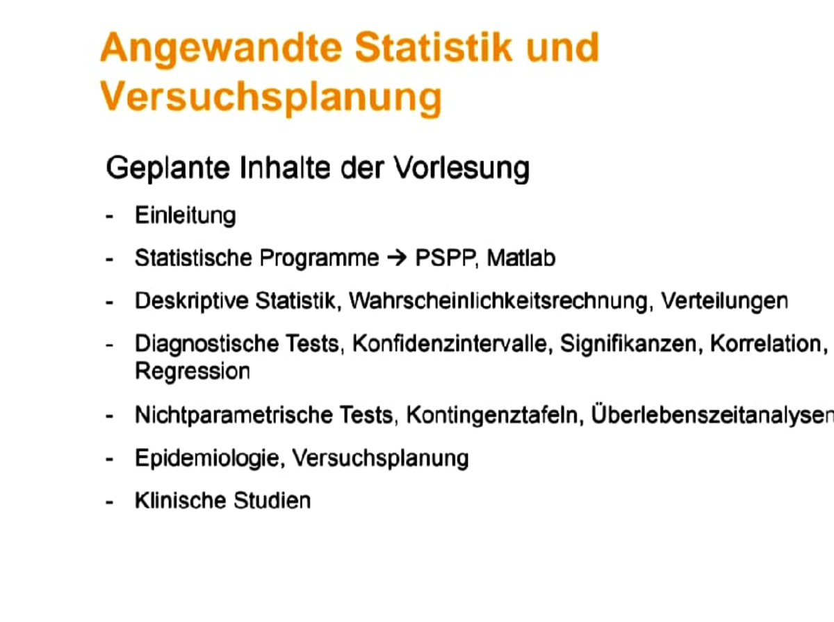 Statistik teil 1 - Winter - Angewandte Statistik und Versuchsplanung ...