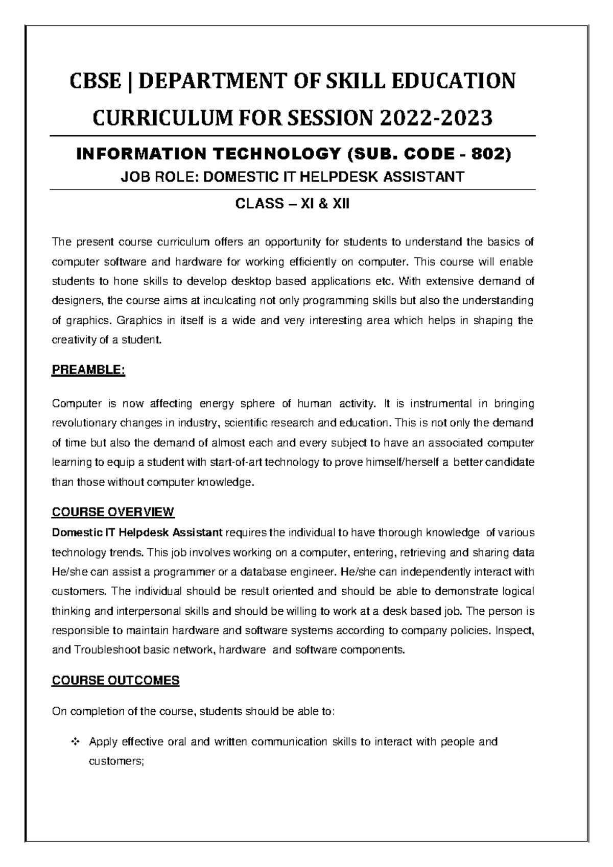802-IT-syllabus - syllabus - CBSE | DEPARTMENT OF SKILL EDUCATION ...
