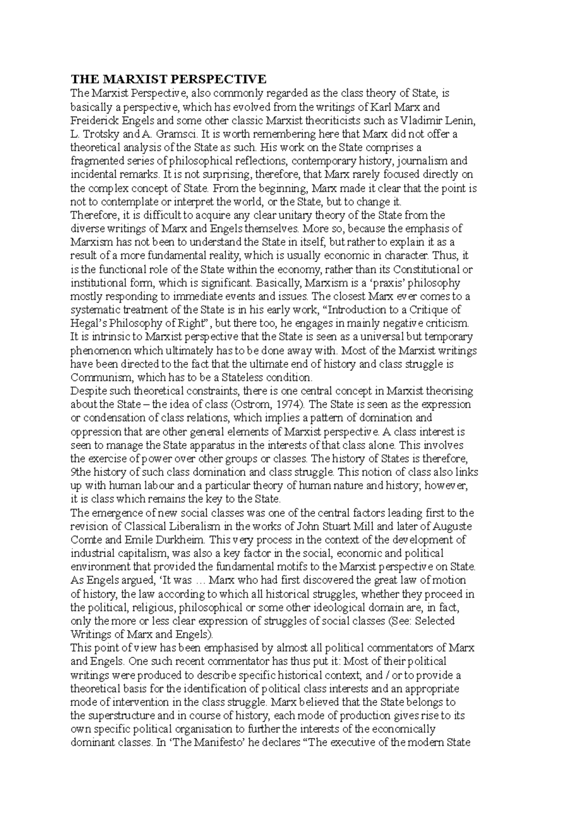 THE Marxist Perspective - THE MARXIST PERSPECTIVE The Marxist ...