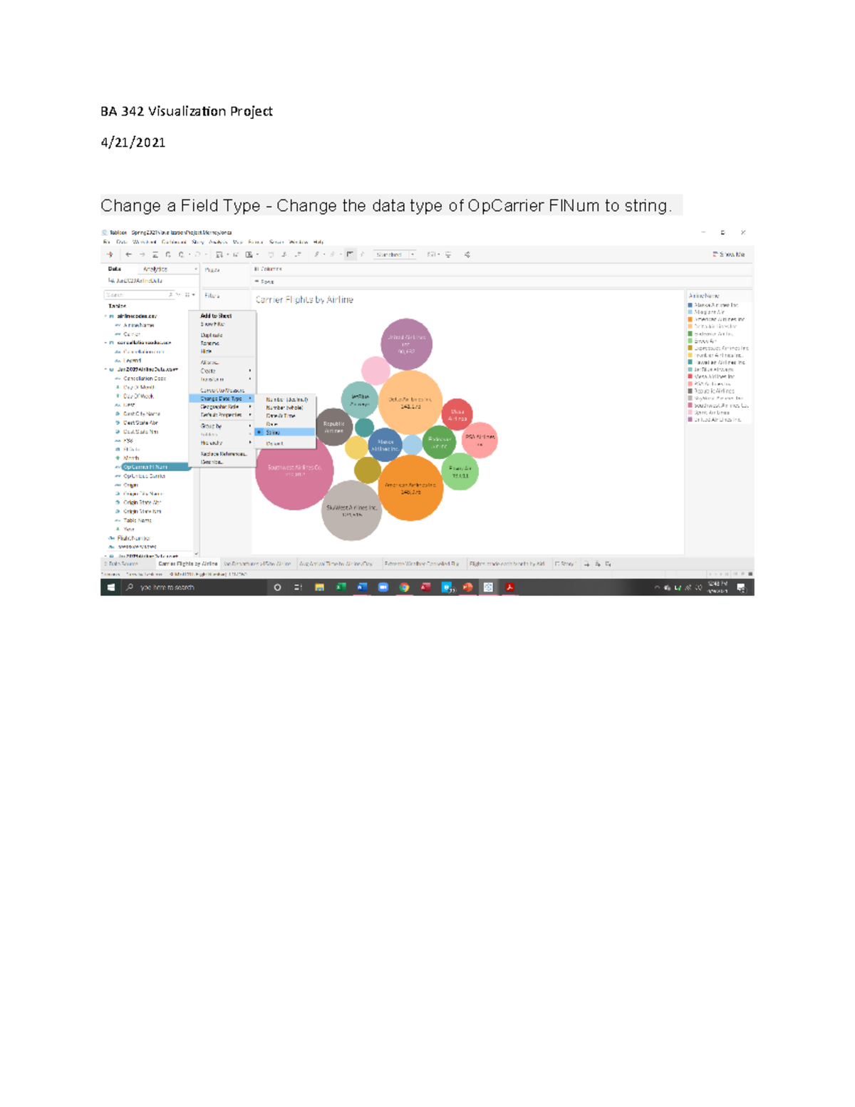 Spring 2021Visualization Project BUAD 342 - BA 342 Visualization ...