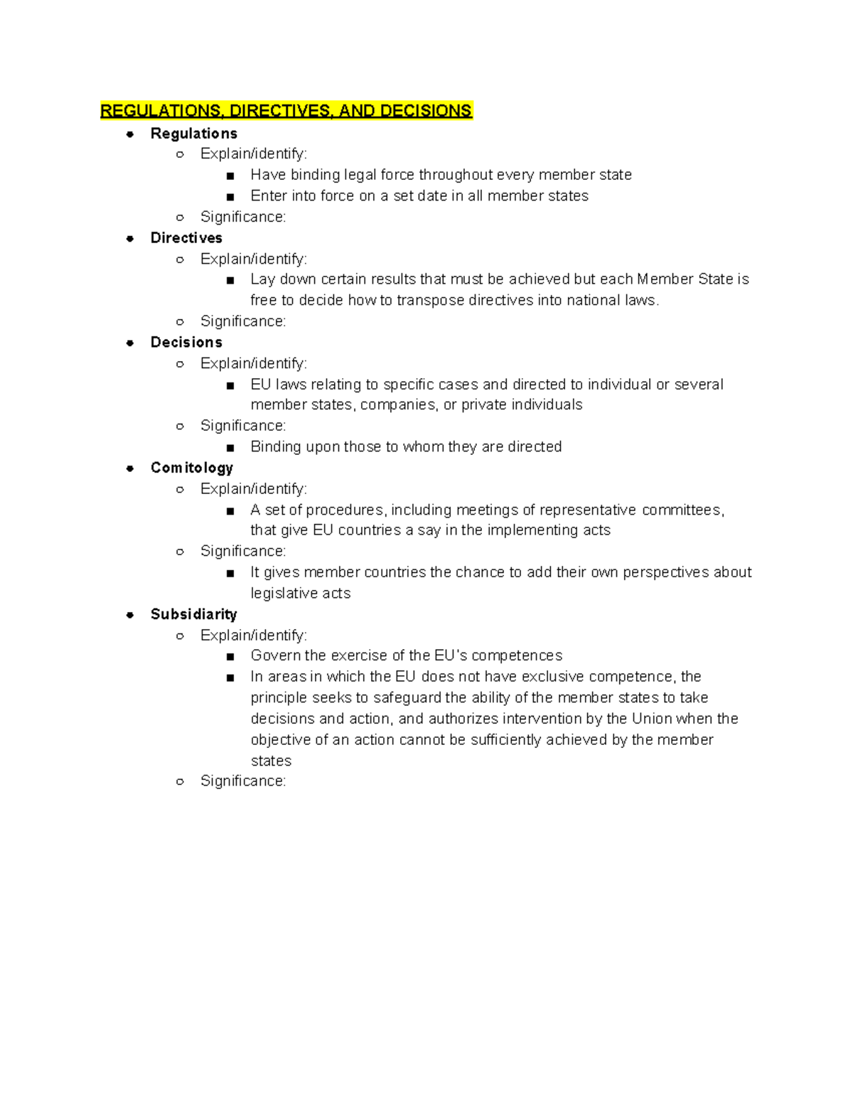 Regulations, Directives, and Decisions - REGULATIONS, DIRECTIVES, AND ...