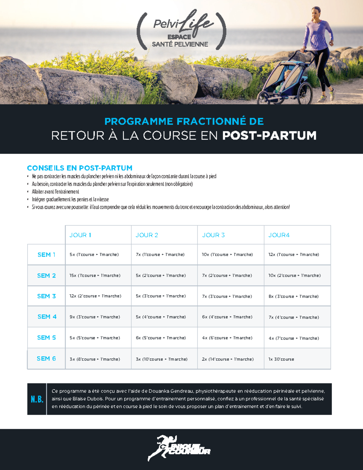 Postpartum-pelvilife - PROGRAMME FRACTIONNÉ DE RETOUR À LA COURSE EN ...
