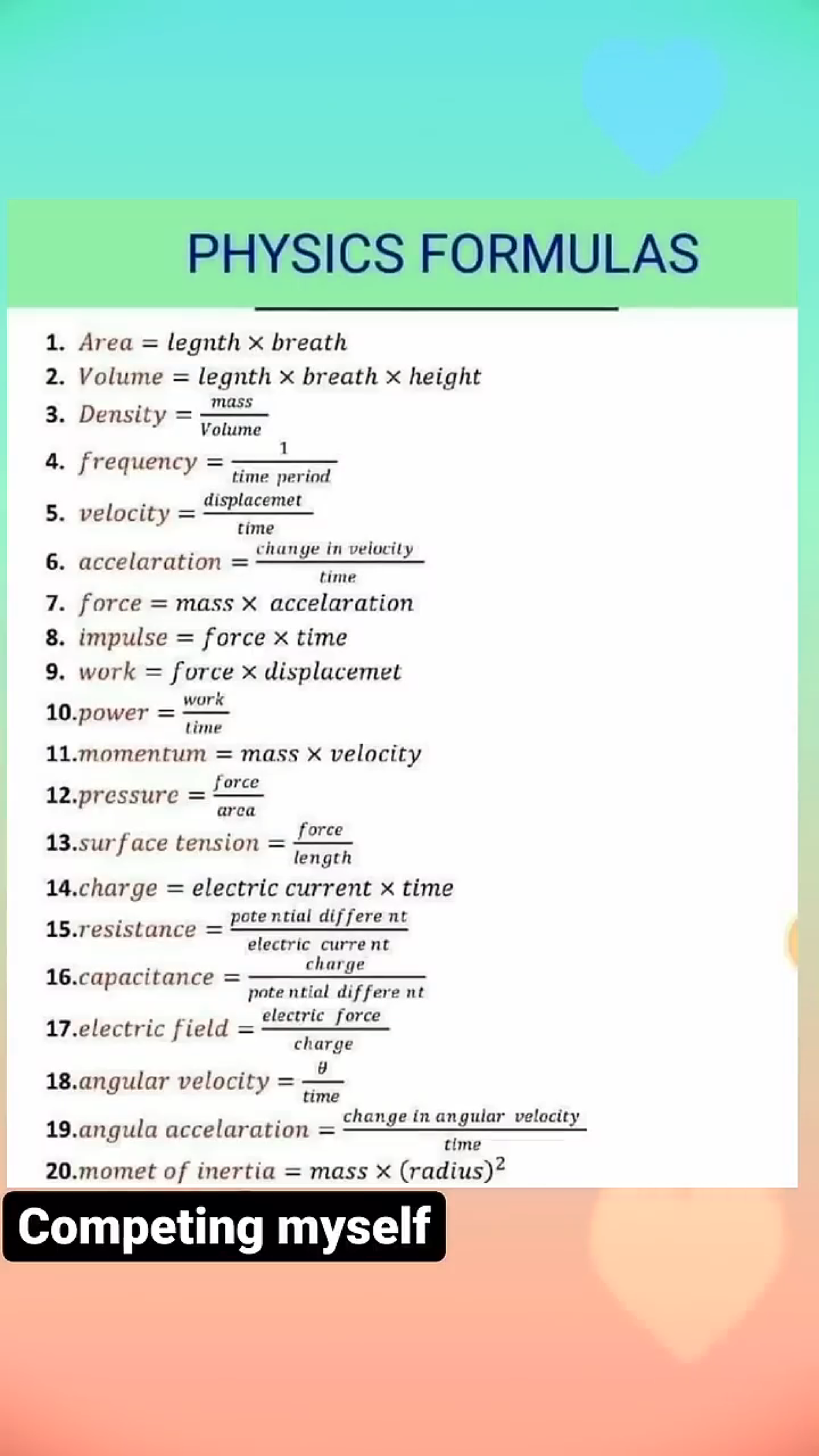 Physics formulas - Summary The Resilient Founder - PHYSICS FORMULAS 1 ...