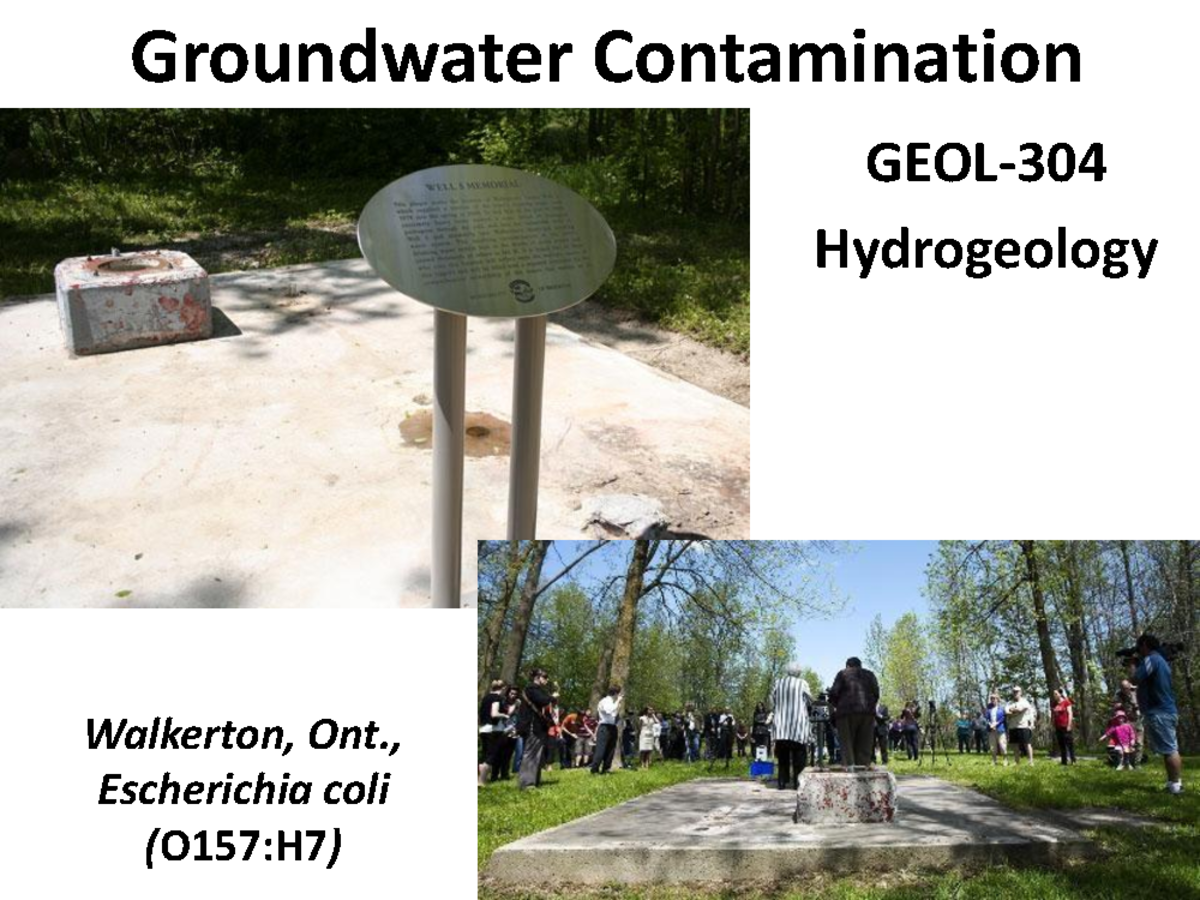 Gw-contamination - Groundwater Contamination Walkerton, Ont ...