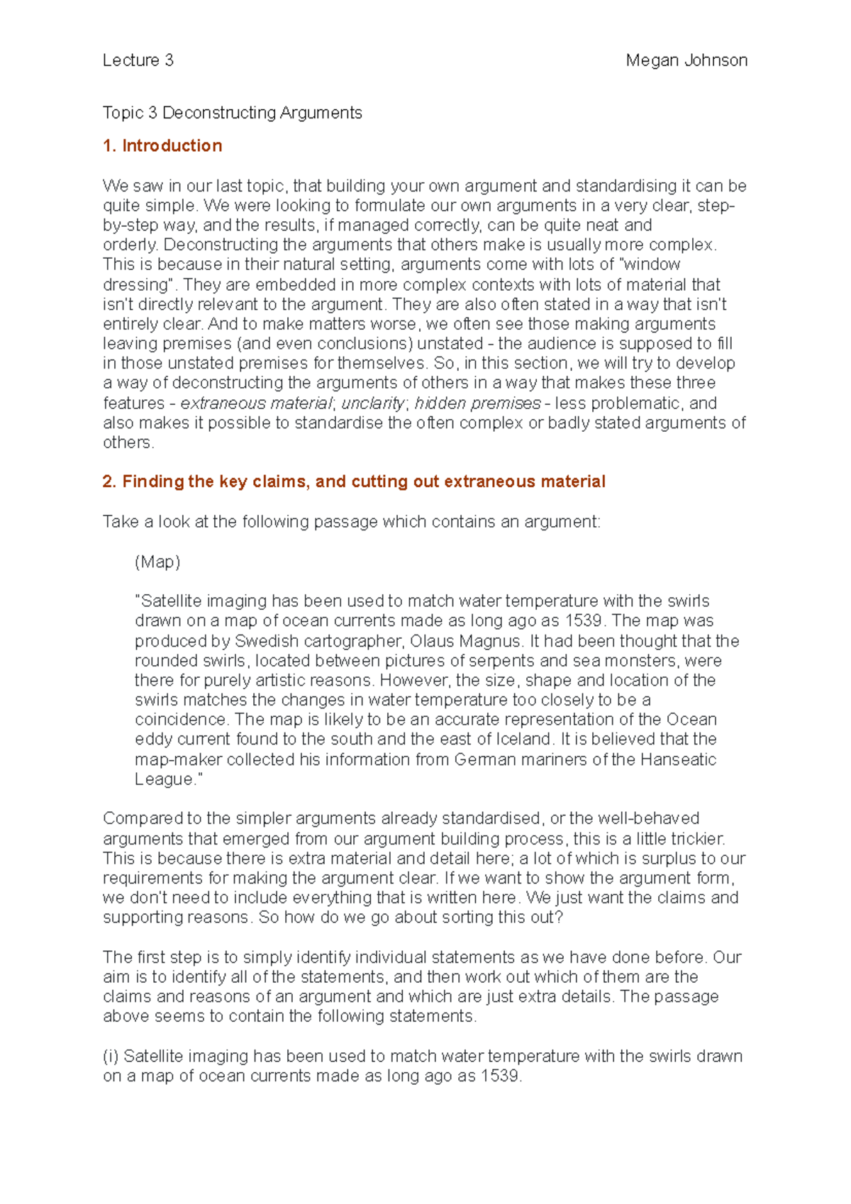 Deconstructing Arguments Topic 3 Deconstructing Arguments