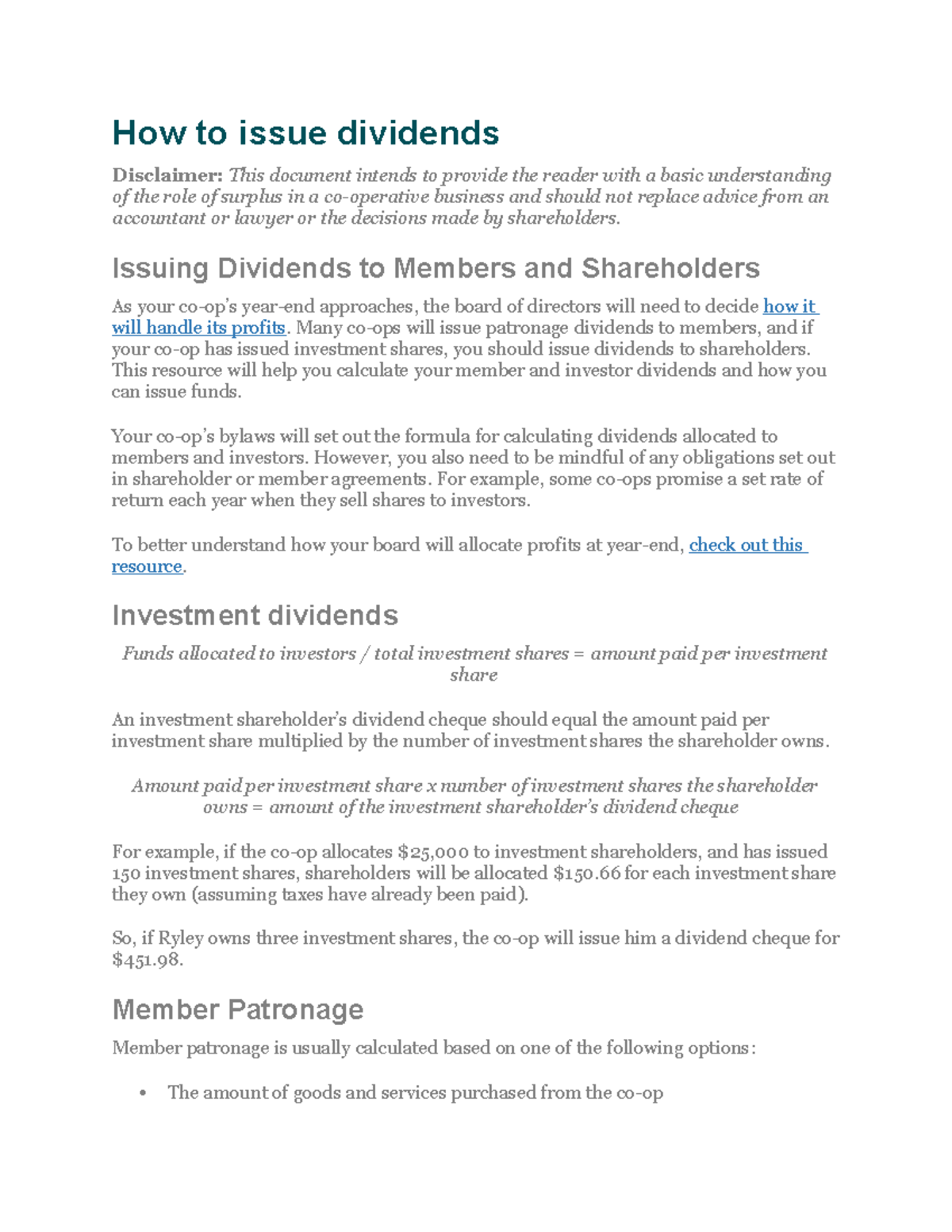 How to issue dividends - How to issue dividends Disclaimer: This ...