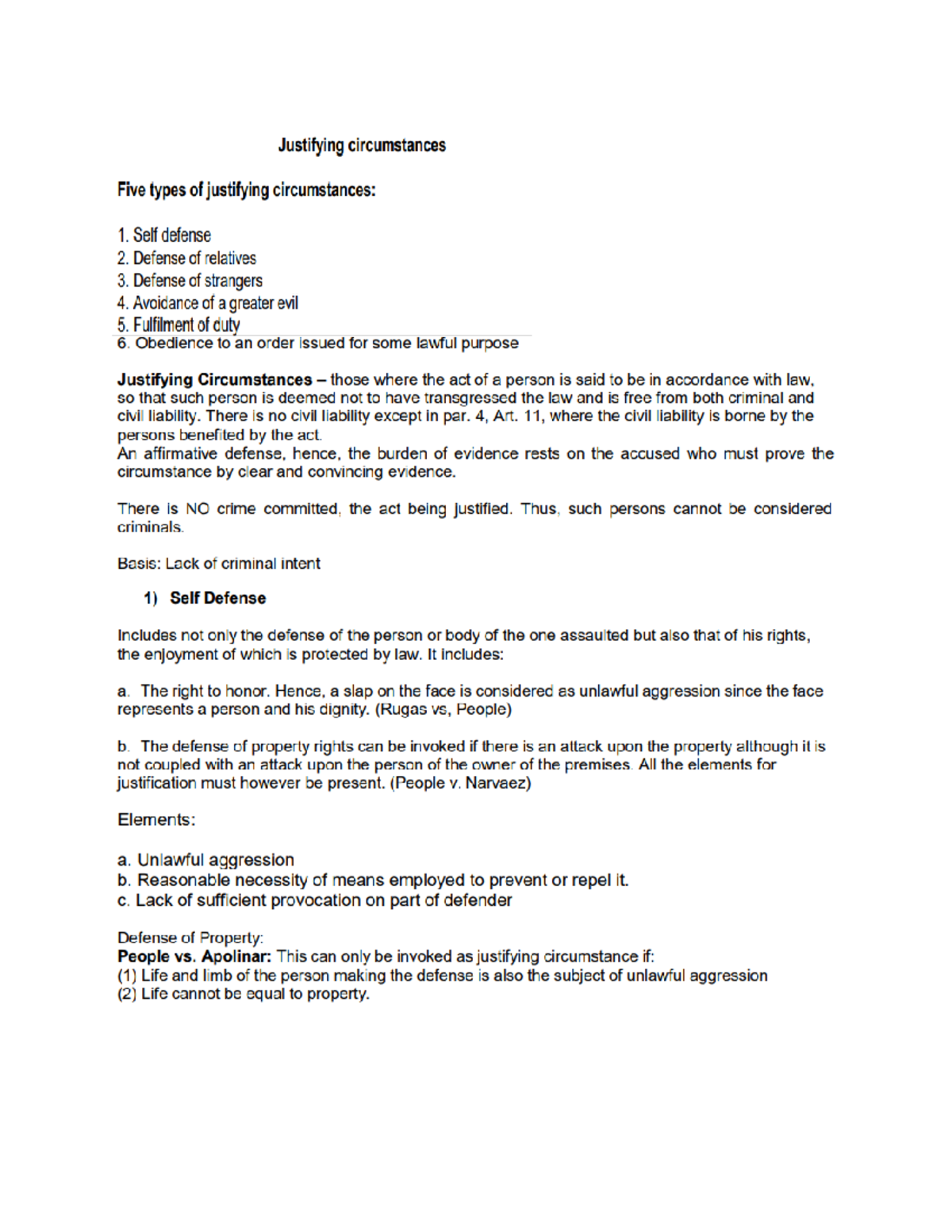 Justifying-Exempting-Art - Justifying circumstances Five types of ...