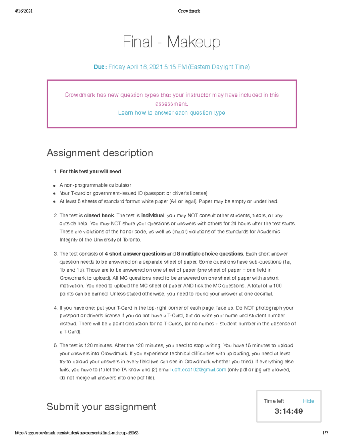 2021 April Brandt makeup - Final - Makeup Due: Friday April 16, 2021 5: ...