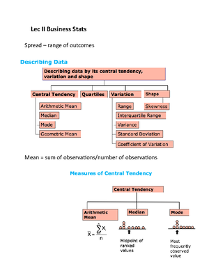 business statistics lecture notes pdf