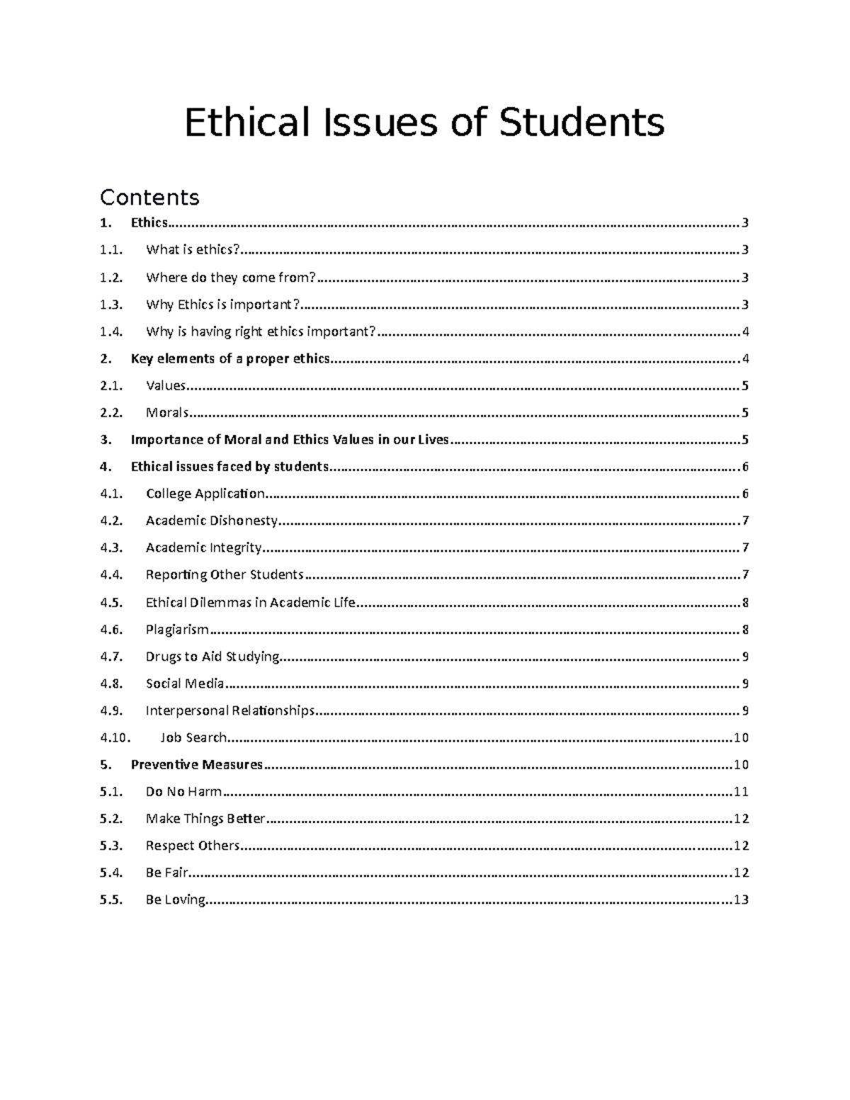 Ethical issues of Students - Ethical Issues of Students - Studocu