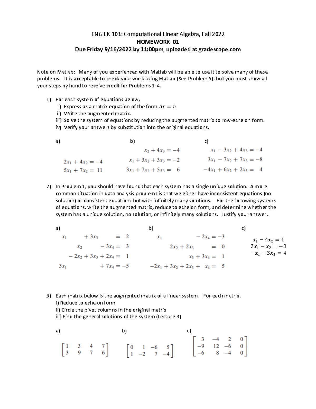 HW01 - HW1 - ENG EK 103: Computational Linear Algebra, Fall 2022 ...