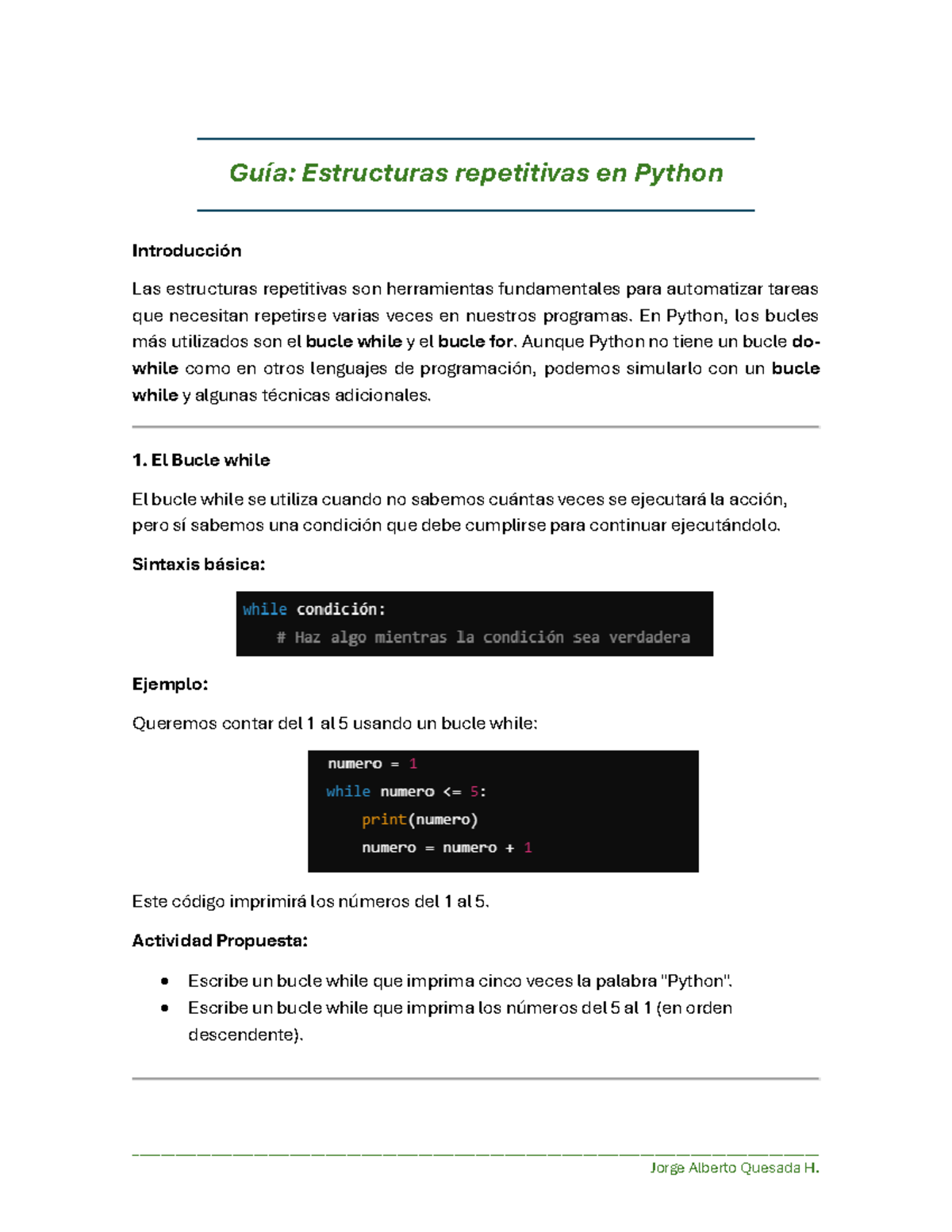 Guia practica repetitivas en Python - - Studocu