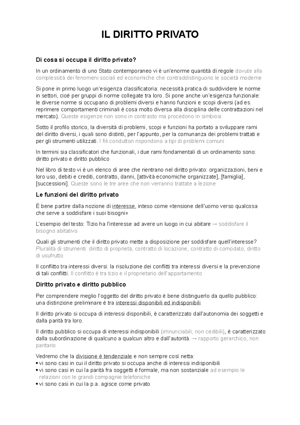 IL Diritto Privato - slide e appunti - IL DIRITTO PRIVATO Di cosa si ...