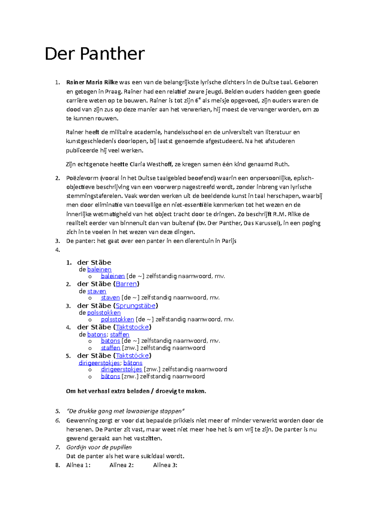 Der Panther Opdrachten - Der Panther Rainer Maria Rilke was een van de ...