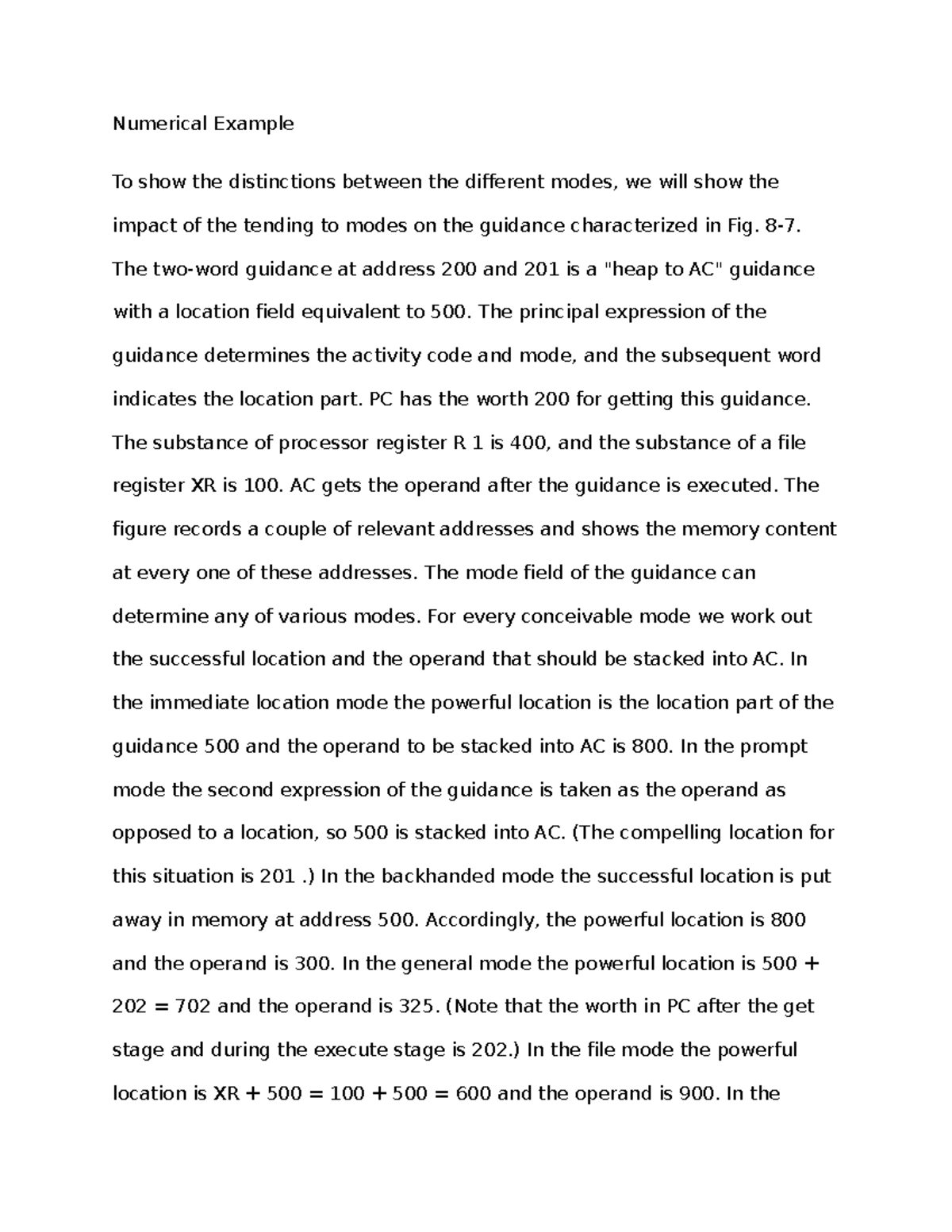 Numerical Example Week 6 Lecture Note - Numerical Example To show the ...