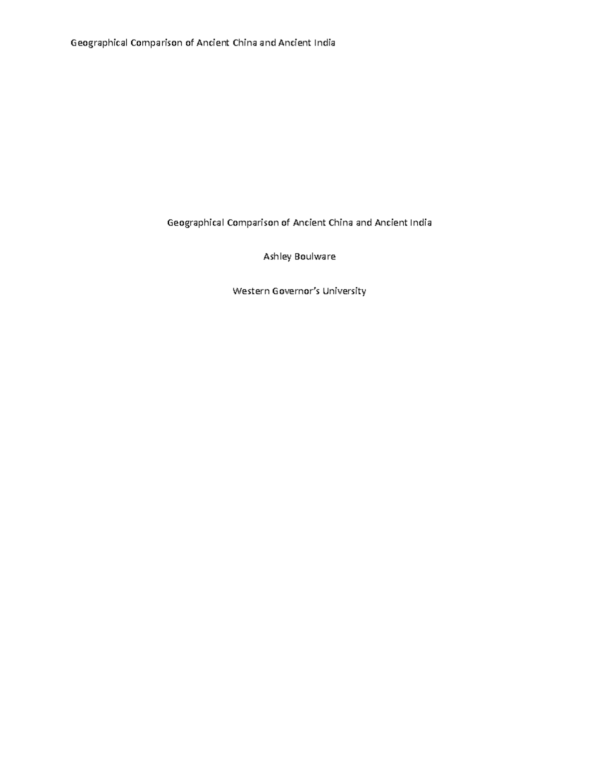 Geographical Comparison of Ancient China and Ancient India - Both ...