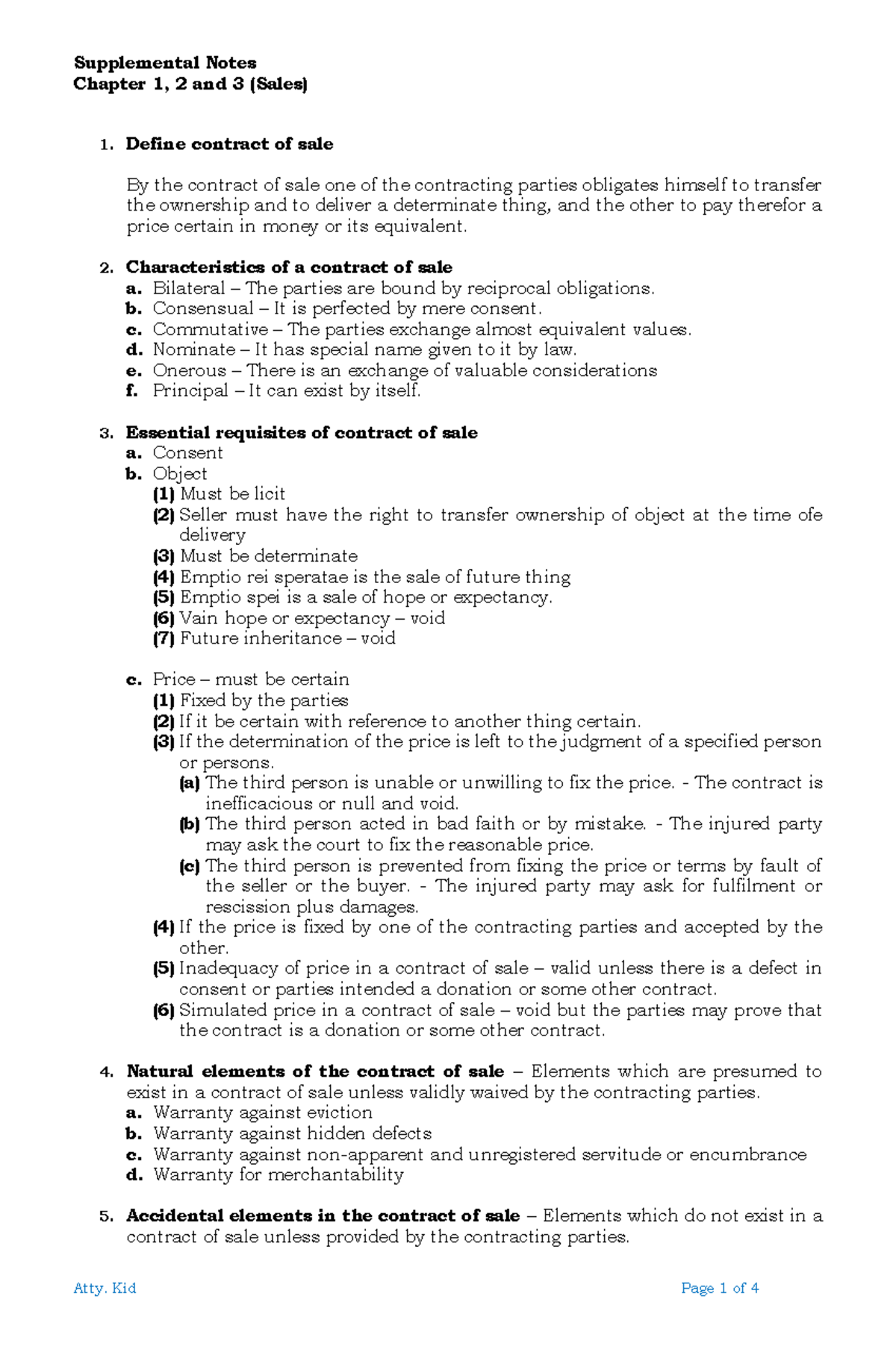 Sales notes Chapter 1 2 and 3 - Supplemental Notes Chapter 1, 2 and 3 ...