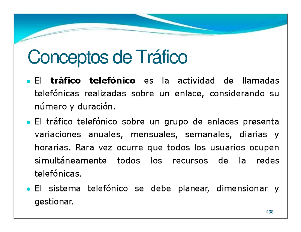 3.1 conceptos de trafico - Conceptos de Tráfico El tráfico telefónico ...