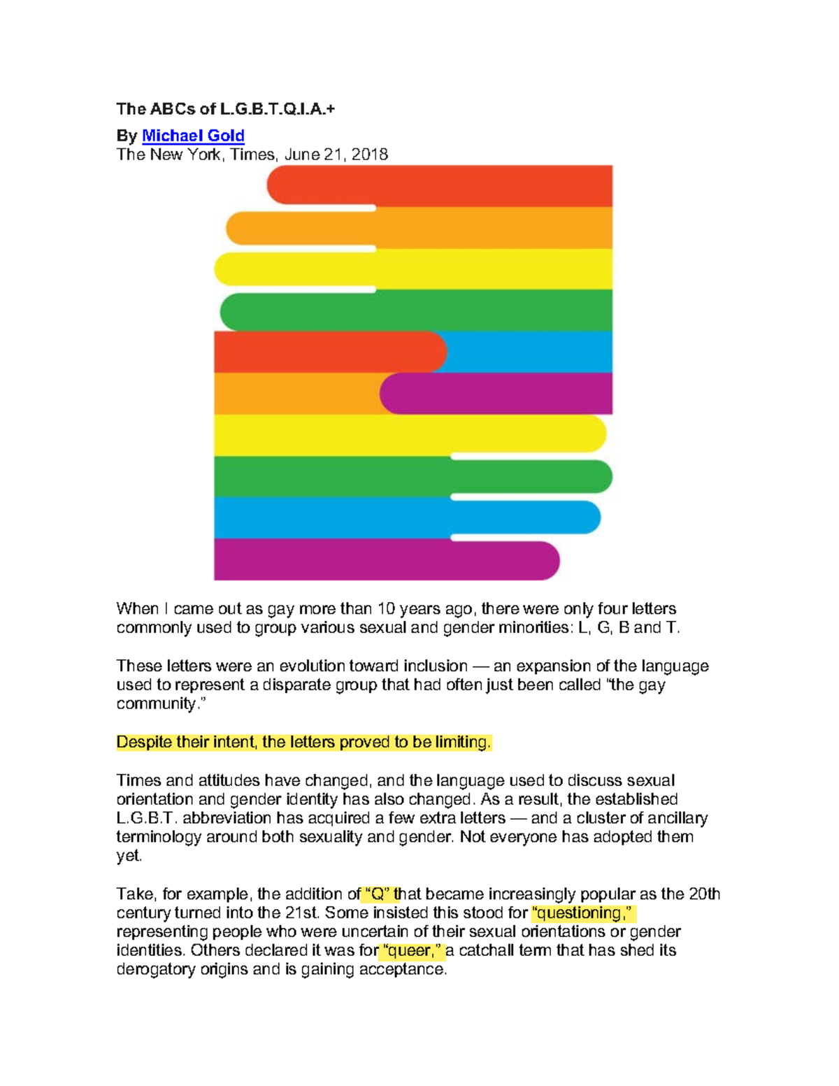 W1 Annotation of "The ABCs of Lgbtqia" - The ABCs of L.G.B.T.Q.I.+ By ...