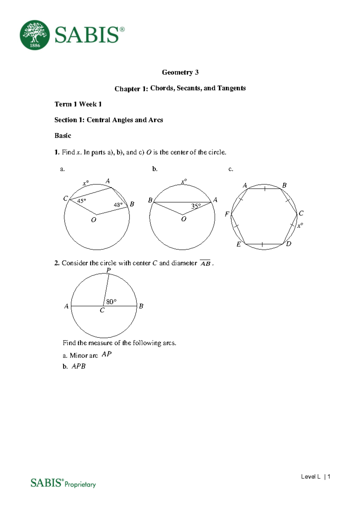 2122 Course Revision Questions Geometry 3 updated - Chapter 1: Chords ...