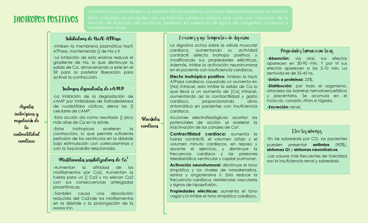 Inotropos Positivos - Aumentan la contractilidad y el volumen minuto ...
