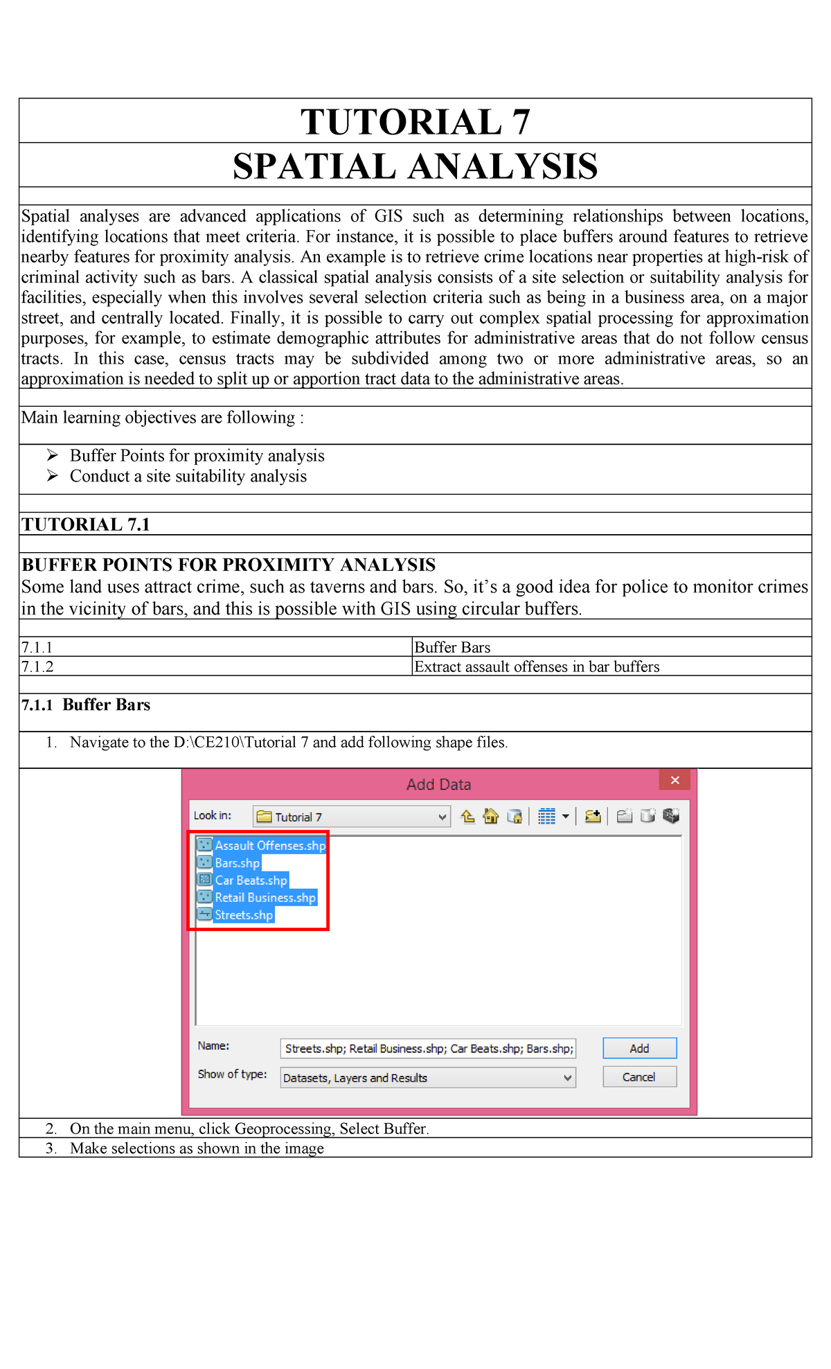Tutorial 7 - REMOTE SENSING - TUTORIAL 7 SPATIAL ANALYSIS Spatial ...