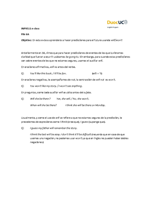 English III UNIt 11 - Es una guía de apoyo - ENGLISH III / UNIT 11 ...