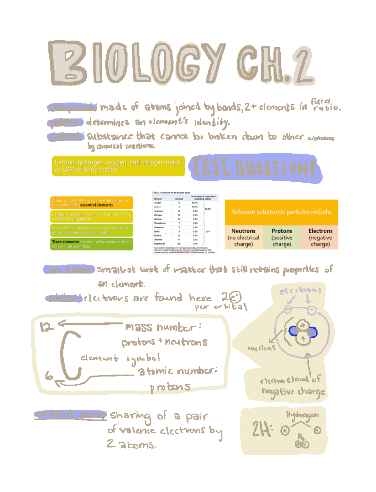 bio chapter 2 notes - 1800608880. compound made of atoms joinedbybonds ...