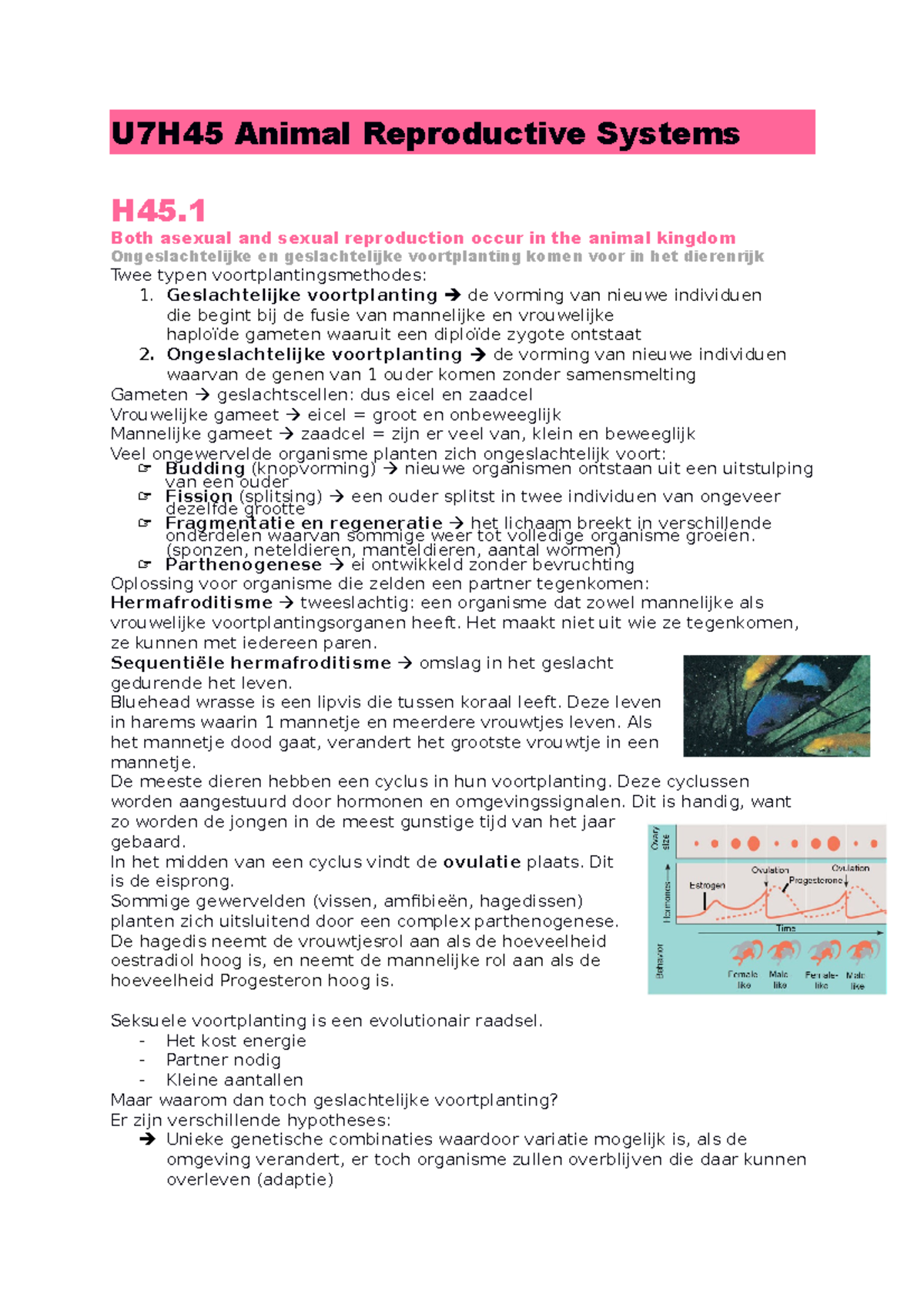 45. Animal Reproductive Systems - U7H45 Animal Reproductive Systems H45 ...