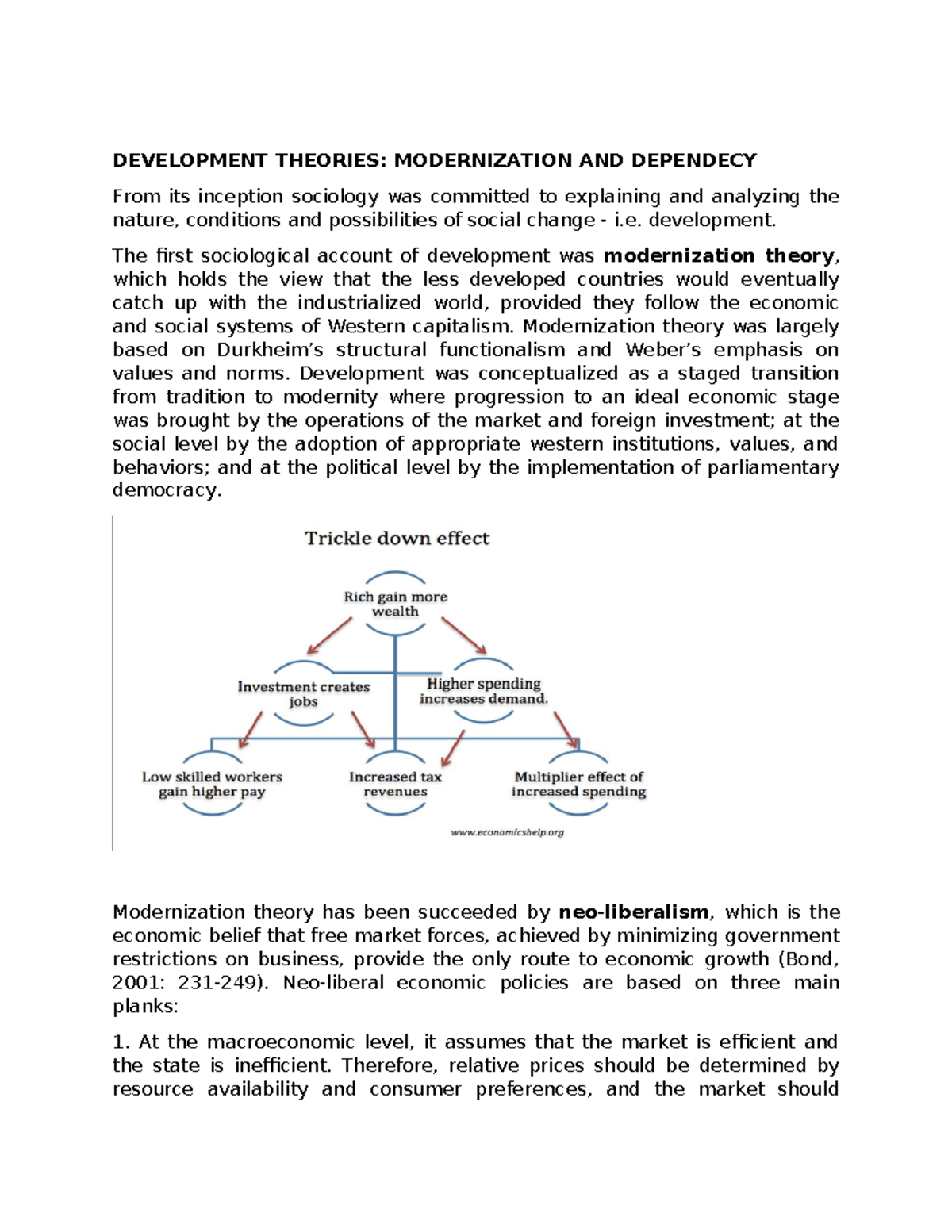 Development Theories - DEVELOPMENT THEORIES: MODERNIZATION AND ...
