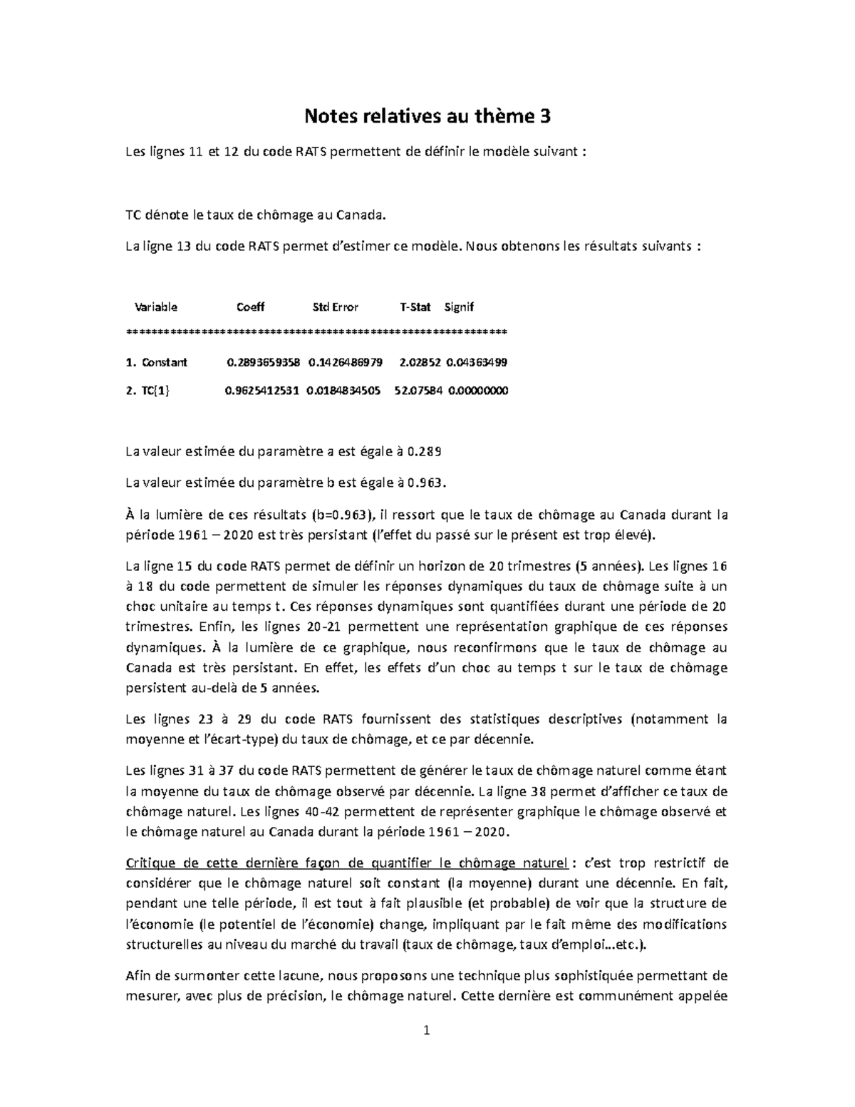 Notes explicatives relatives au thème 3 - Notes relatives au thème 3 ...