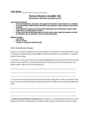 Air Masses and Fronts (Lab 6) - Your Name ...